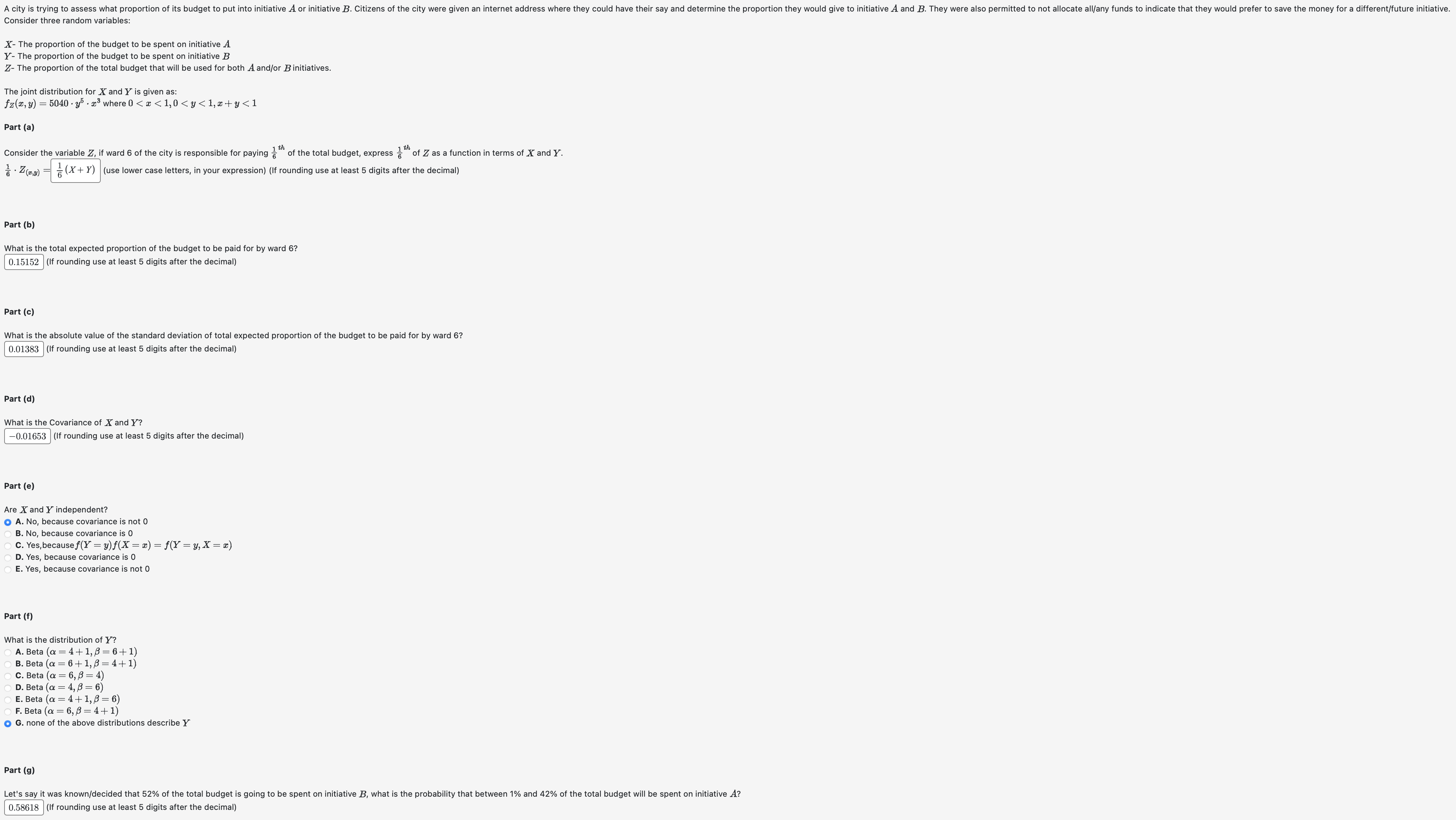 Consider three random variablesx - ﻿The proportion of | Chegg.com