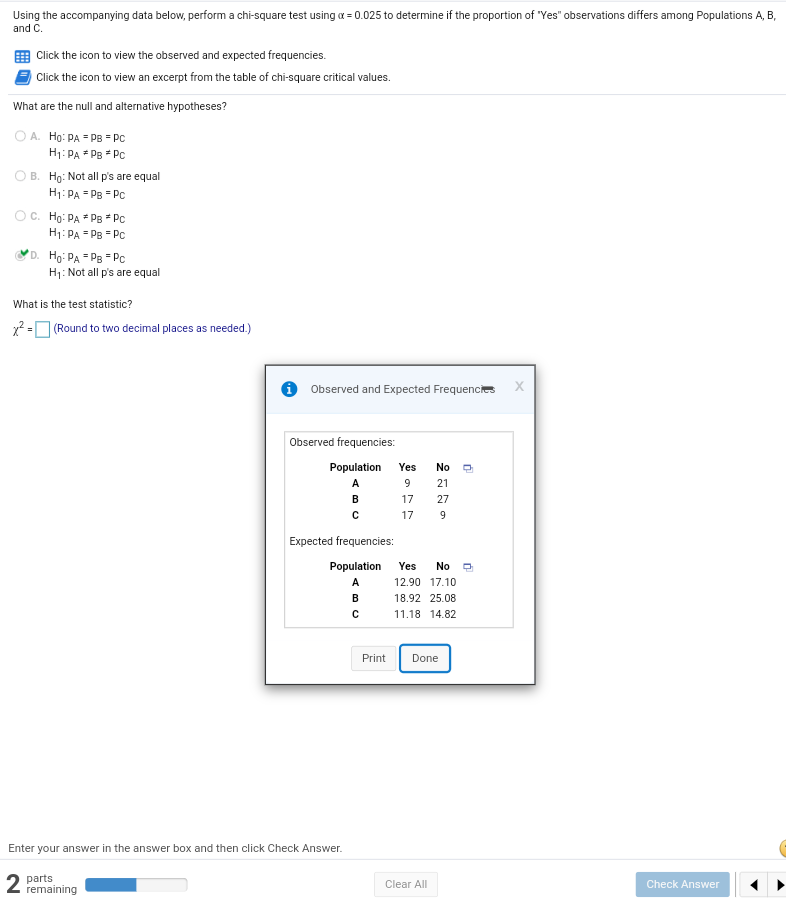Solved Using the accompanying data below, perform a | Chegg.com