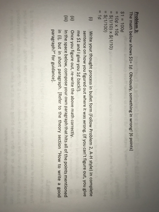 Solved Problem 3: The math below shows $1-1f. Obviously, | Chegg.com