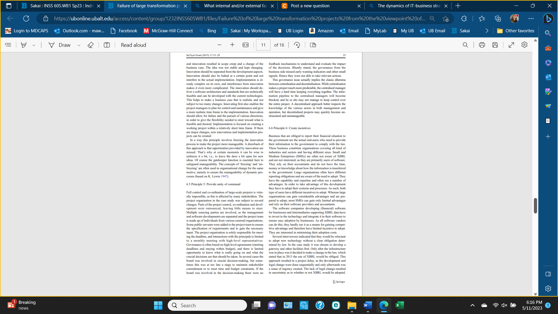 Solved Failure of large transformation projects from the | Chegg.com