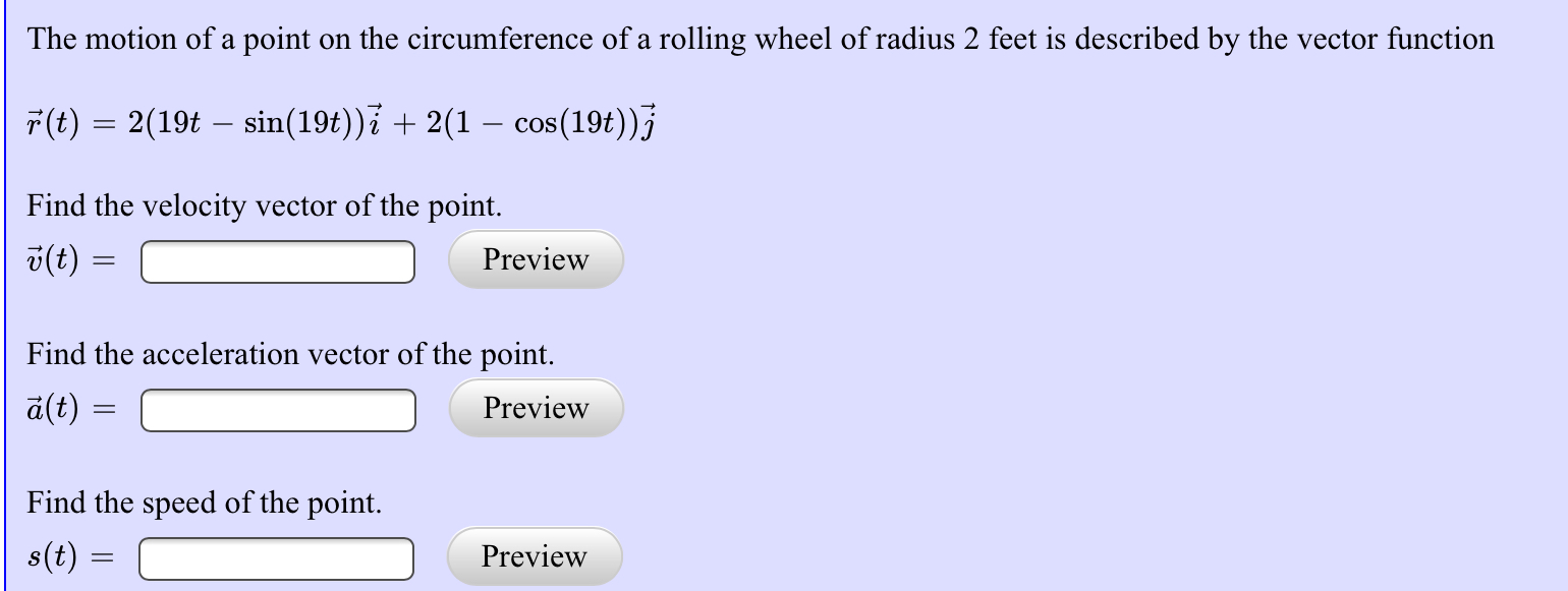 Solved The motion of a point on the circumference of a | Chegg.com