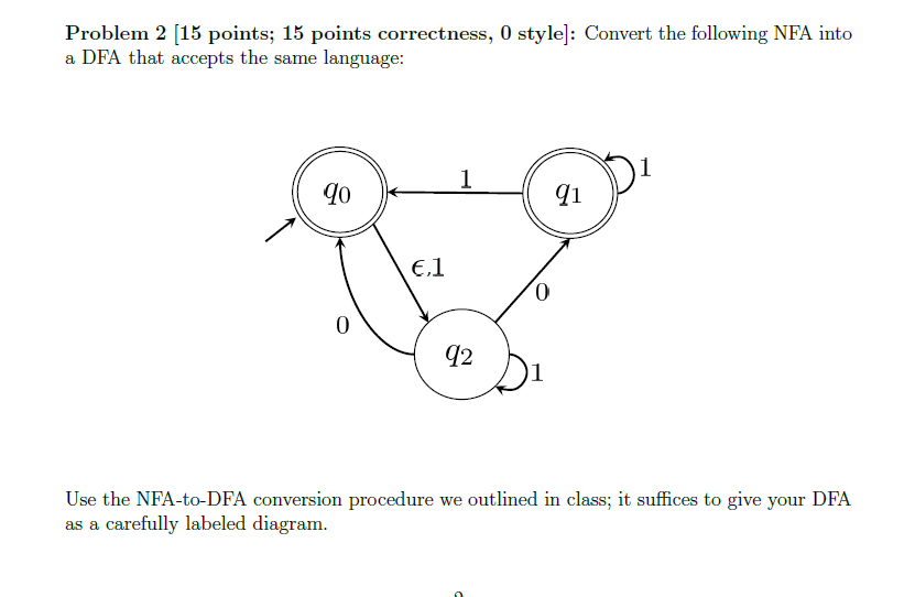Solved Problem 2 [15 points; 15 points correctness, 0 | Chegg.com