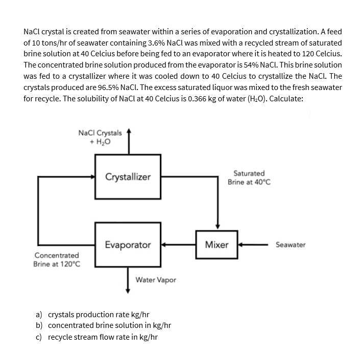 Solved NaCl crystal is created from seawater within a series | Chegg.com