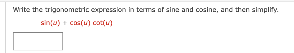 Solved Write the trigonometric expression in terms of sine | Chegg.com