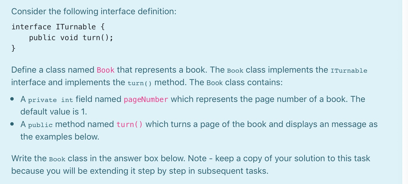 Solved Consider the following interface definition: | Chegg.com