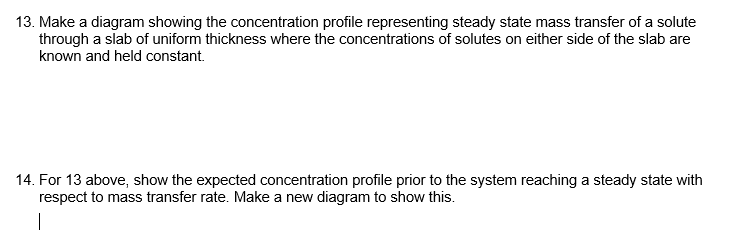Solved 13. Make a diagram showing the concentration profile | Chegg.com