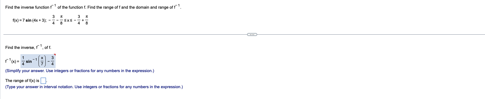Solved Find the inverseThe Range of f(x) The Domain of f | Chegg.com