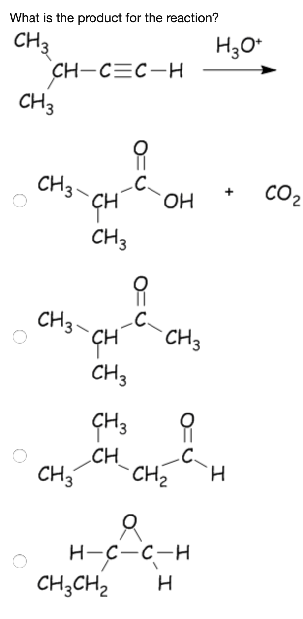 Solved What is the product for the reaction? CH3 H30+ | Chegg.com
