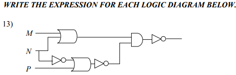 Solved WRITE THE EXPRESSION FOR EACH LOGIC DIAGRAM BELOW. | Chegg.com