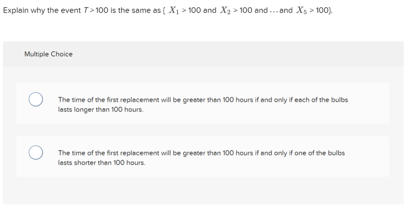 Solved A) Find P( X1 > 100). B) Find P( X1 > 100 and X2 | Chegg.com