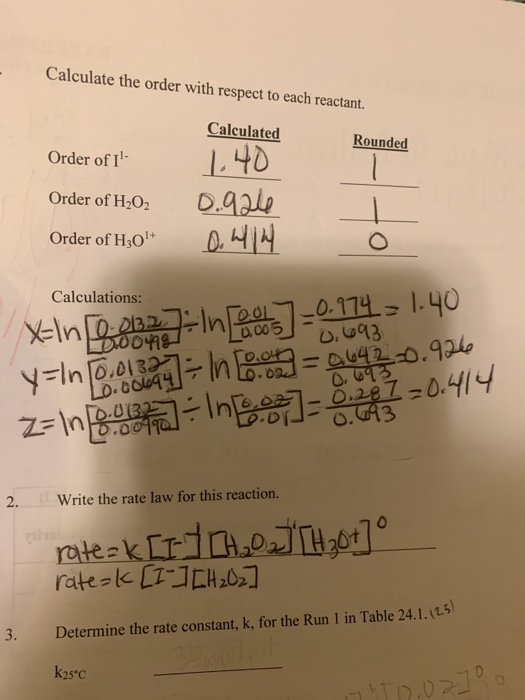 Solved CHEMICAL KINETICS EXPERIMENT 24 EQUIPMENT AND | Chegg.com