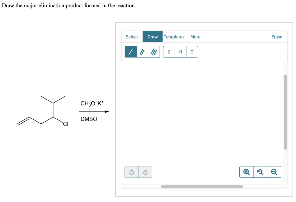 Solved Draw the major elimination product formed in the | Chegg.com
