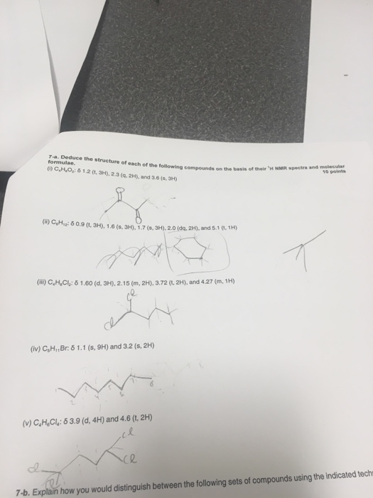 Solved Deduce the structure of each of the following on the | Chegg.com