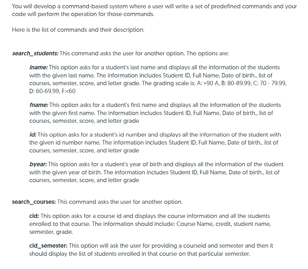 Solved Assignment Problem Description: In this Assignment, | Chegg.com