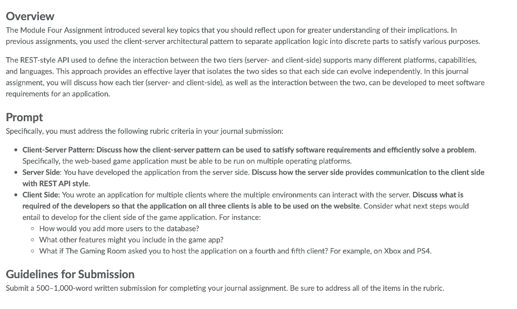 Solved Overview The Module Four Assignment introduced | Chegg.com