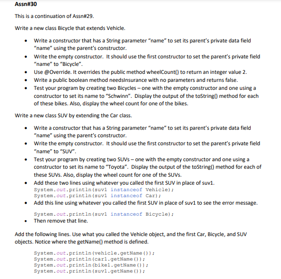 Solved JAVA LANGUAGE - ASSN#29 IS POSTED BELOW | Chegg.com