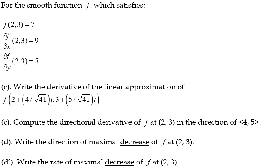 Solved For the smooth function f which satisfies: | Chegg.com