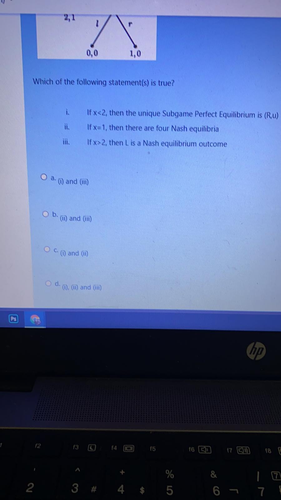 Solved Consider the following extensive form game L R 2 I, 4 | Chegg.com