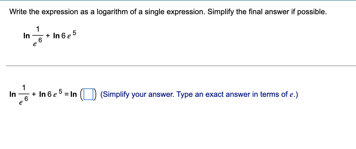 Solved Write the expression as a logarithm of a single | Chegg.com