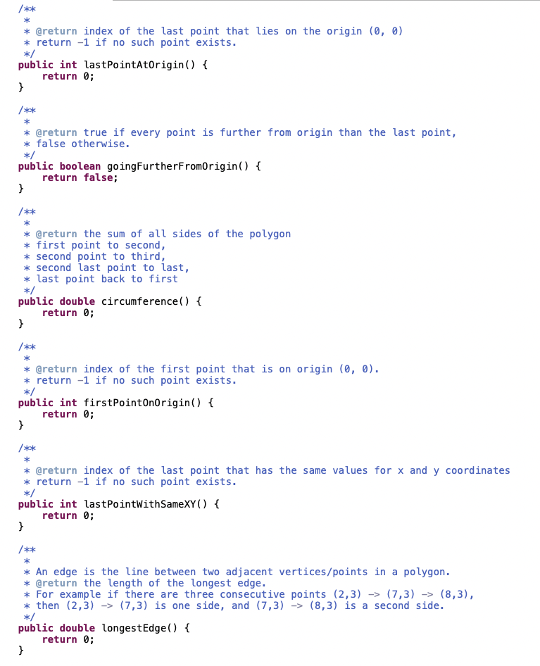 Solved * public class Polygon { public Point[] points; /** * | Chegg.com