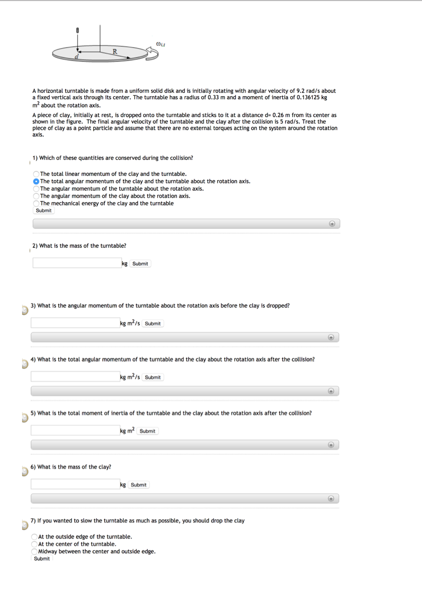 Solved A horizontal turntable is made from a uniform solid | Chegg.com