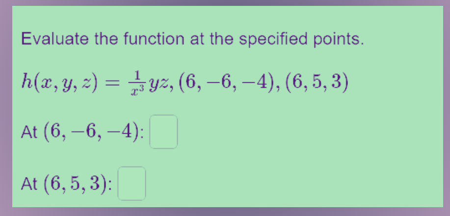 Solved Evaluate the function at the specified points. | Chegg.com