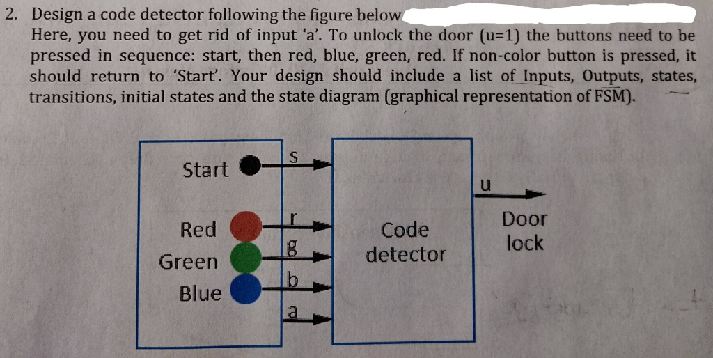 Solved 2. Design a code detector following the figure below | Chegg.com