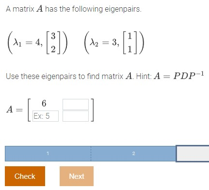 Solved A matrix A has the following eigenpairs. | Chegg.com