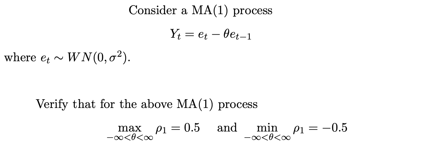 Solved Consider a MA(1) process Yt=et−θet−1 where | Chegg.com