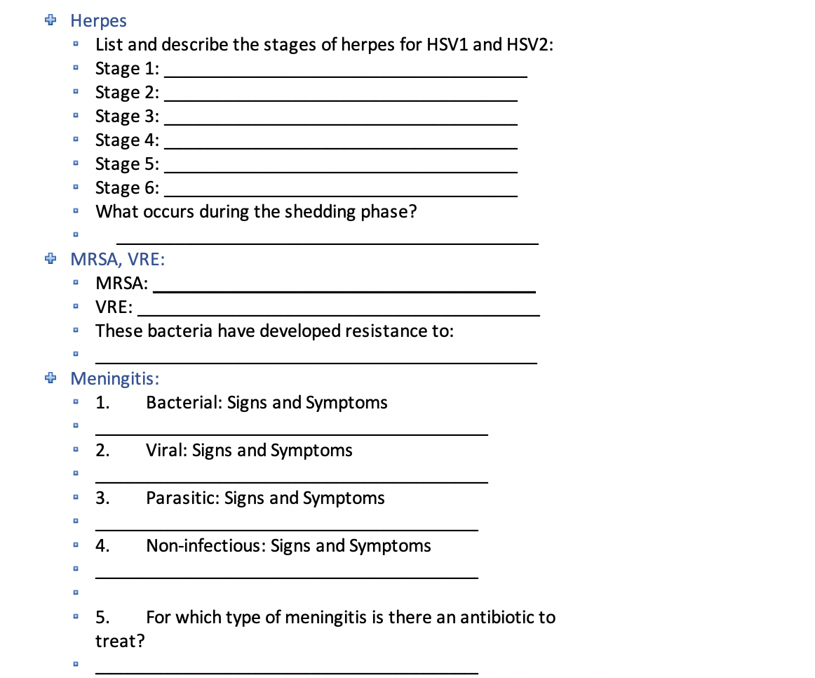 Solved + Herpes List and describe the stages of herpes for | Chegg.com