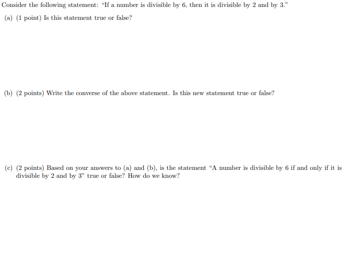 Solved Consider the following statement: "If a number is | Chegg.com