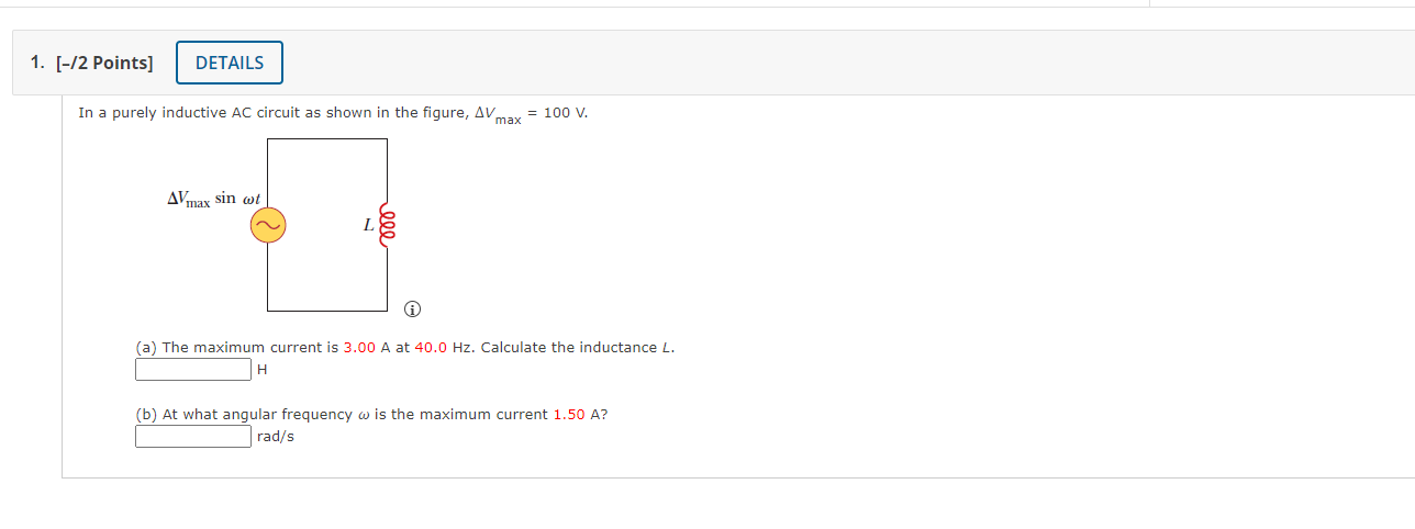 Solved In a purely inductive AC circuit as shown in the | Chegg.com