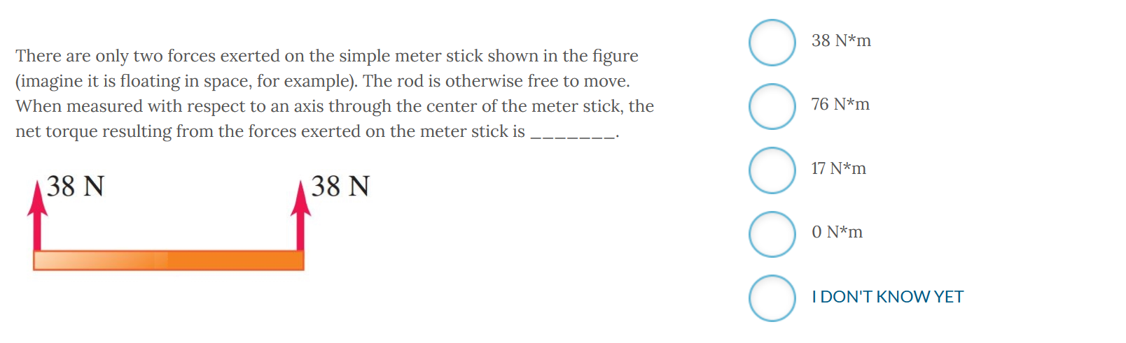 Solved There are only two forces exerted on the simple meter | Chegg.com