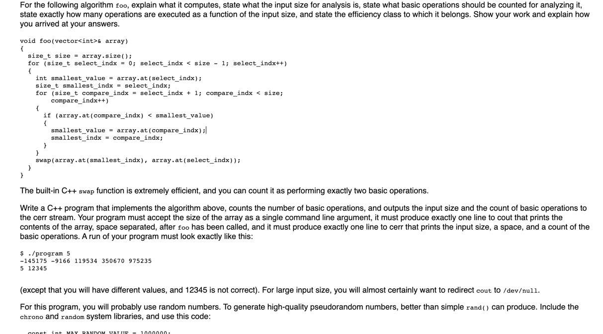 For the following algorithm foo, explain what it | Chegg.com