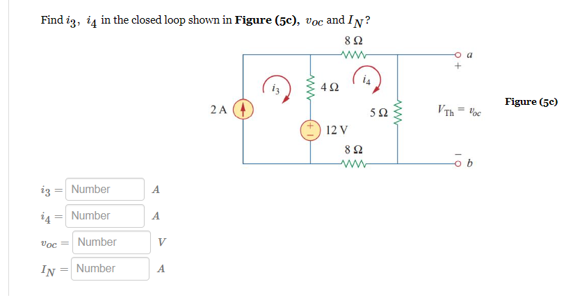 Solved Find i3, i4 in the closed loop shown in Figure (5c), | Chegg.com