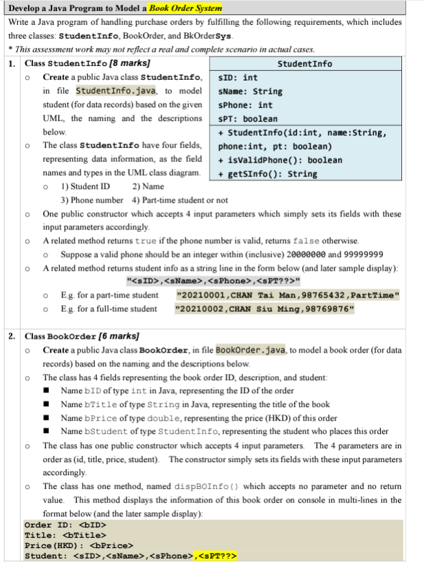 Solved Develop a Java Program to Model a Book Order System | Chegg.com