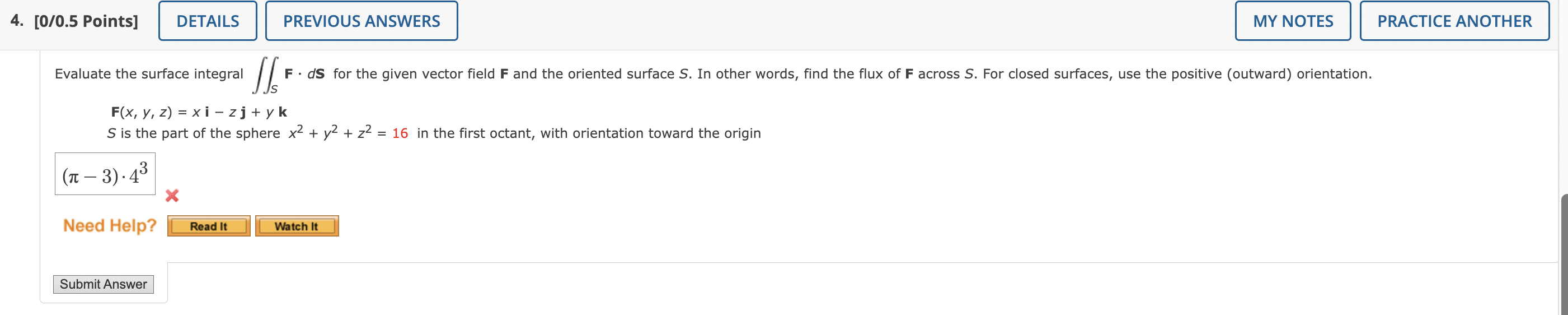 Solved \\[ \\mathbf{F}(x, y, z)=x \\mathbf{i}-z | Chegg.com