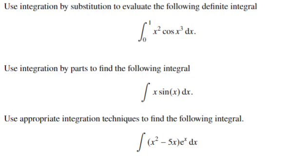 Solved Use integration by substitution to evaluate the | Chegg.com