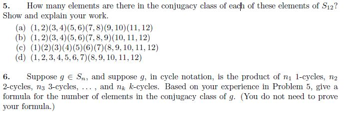 Solved 5. How many elements are there in the conjugacy class | Chegg.com