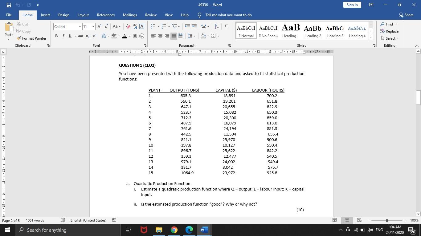 49336 - Word Sign in X File Home Insert Design Layout | Chegg.com