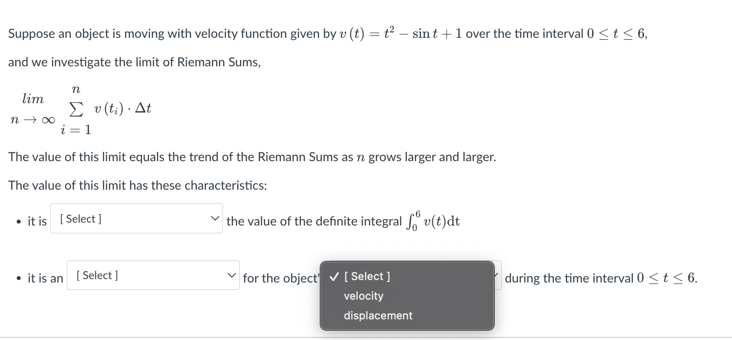 Solved Suppose an object is moving with velocity function | Chegg.com