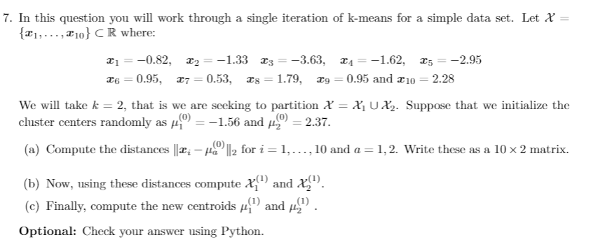 Solved 7. In this question you will work through a single | Chegg.com