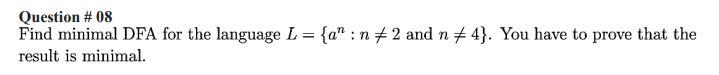 Solved Question #08 Find minimal DFA for the language L = | Chegg.com
