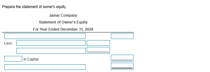 Solved Partial Worksheet Prepare the statement of owner's | Chegg.com