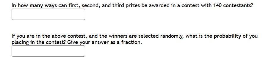 Solved In how many ways can first, second, and third prizes | Chegg.com