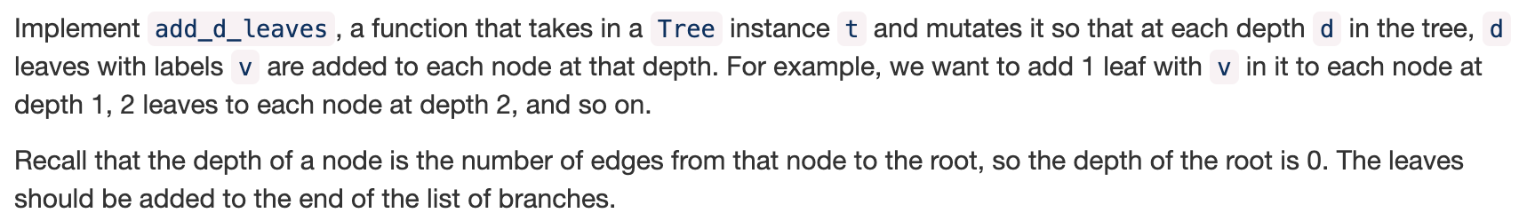 Solved Implement Adddleaves A Function That Takes In A 