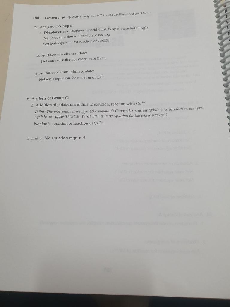 Solved LAB SECTION NAME EXERCISE 14 Pre-Laboratory | Chegg.com