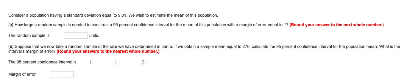 Solved Consider a population having standard deviation equal | Chegg.com