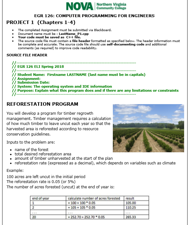 Northern Virginia EGR 126: COMPUTER PROGRAMMING FOR | Chegg.com