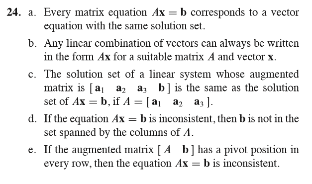Solved f. If A is an mxn matrix whose columns do not span | Chegg.com